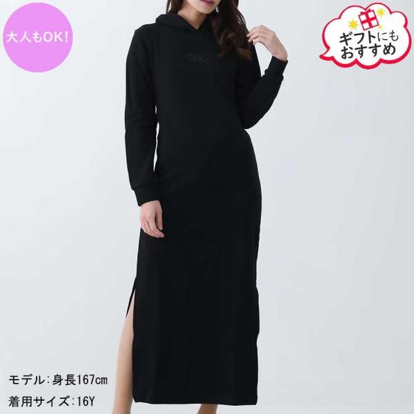 【商品名】★2024AW★　DIESEL KIDS ディーゼル キッズ J02012 KYAX3 K900 DYTIN ABITO フード付き スウェットドレス ワンピース 大人もOK (新品）【品番】J02012 KYAX3 K900【カ...