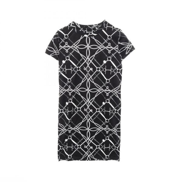 ■状態：ランクA若干の使用感、傷、擦れ、汚れが見られます■ブランド名：HERMES（エルメス）■商品名：PARCOURS SANS FAUTE Tシャツ ワンピース    ■カラー：ブラック系 / グレー系■素材：コットン■サイズ：表記サイ...