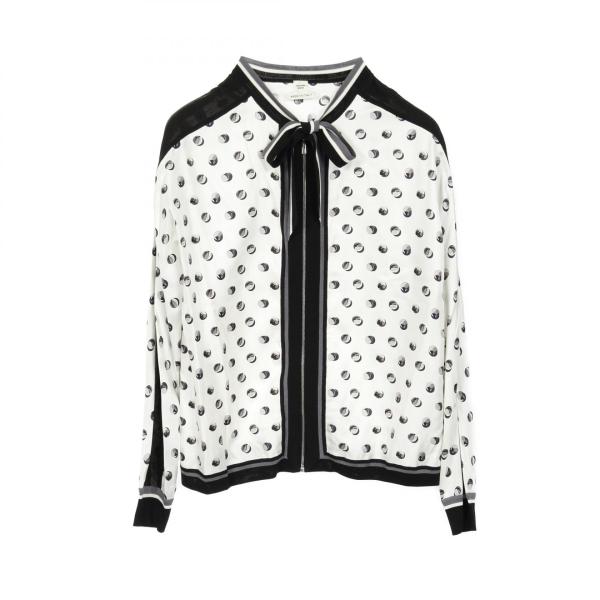 ■状態：ランクA若干の使用感、傷、擦れ、汚れが見られます■ブランド名：HERMES（エルメス）■商品名：ツイルレーヌ JEU DE BILLES ブルゾン    ■カラー：ホワイト / ホワイト系 / ブラック系■素材：シルクシルク■サイズ...