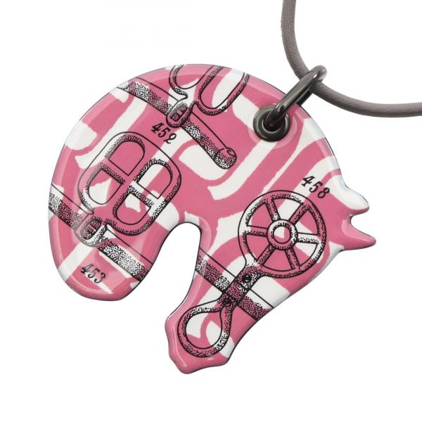 ■状態：ランクA若干の使用感、傷、擦れ、汚れが見られます■ブランド名：HERMES（エルメス）■商品名：タッタソールPM Manufacture de Boucleries ネックレス    ■カラー：ピンク / ピンク系 / ホワイト系 ...