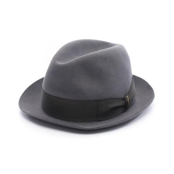 ■状態：ランクA若干の使用感、傷、擦れ、汚れが見られます■ブランド名：Borsalino（ボルサリーノ）■商品名：ALESSANDRIA ハット    ■カラー：グレー系■素材：ウール■サイズ：表記サイズ：59 ■付属品：なし  ※付属品欄...