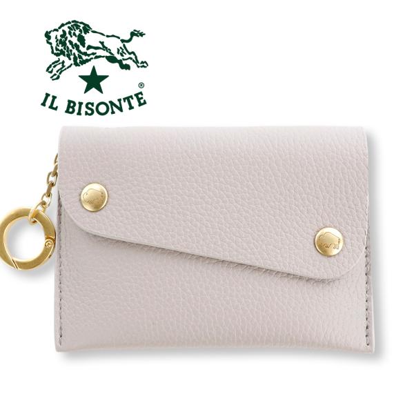 【カラー】 GY194G MALVA / マルバ グレージュ、金具：アンティークゴールド【サイズ】 縦7cm、幅10cm、マチ0.5cm【仕　様】 スナップボタン開閉、カードポケット1ヶ所、内側キーリング1ヶ所【素　材】 オリジナルレザー ...