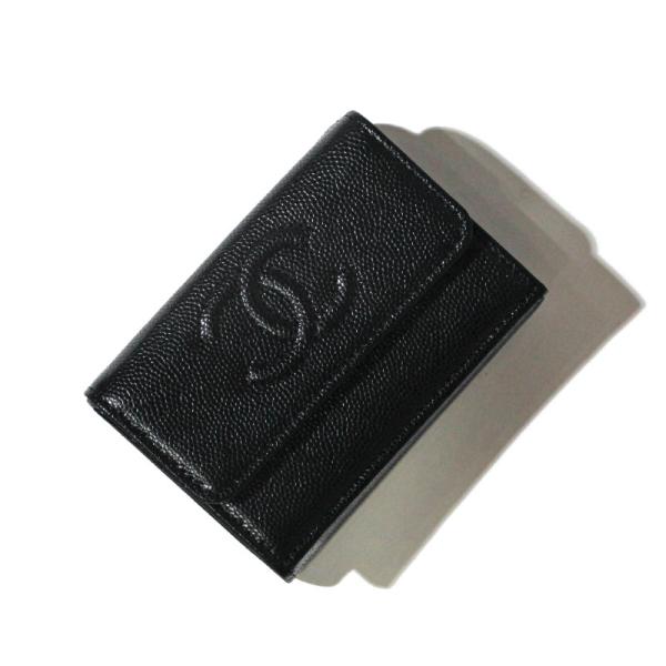 シャネル CHANEL ミニ財布 ミニウォレット スモールフラップウォレット 3折り財布 シャイニーグレインドカーフスキン キャビアスキン 2026年クルーズコレクション新作 ブラック 黒 ゴールド金具 AP4655 B20633 9430...