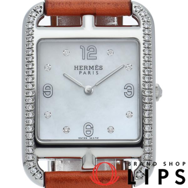 商品番号:2000147233500542ブランド:HERMES (エルメス)商品名:ケープコッドGM ウォッチ ダイヤベゼル 8Pダイヤ シェル商品名(英):Cape Cod型　番:CC3.731素　材:SS/革ケース素材:ステンレスベル...