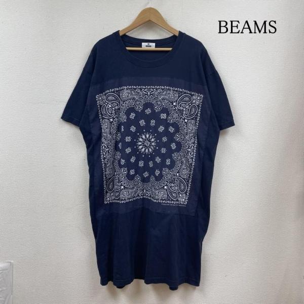 メーカー：ビームスボーイ / BEAMS BOY形状：ワンピース / ひざ丈スカートサイズ：表記サイズ：表記無し肩幅：56 cm、袖丈：21 cm、身幅：95 cm、総丈：62 cmカラー：紺 / ネイビー柄 / パターン：ペイズリー素材：...