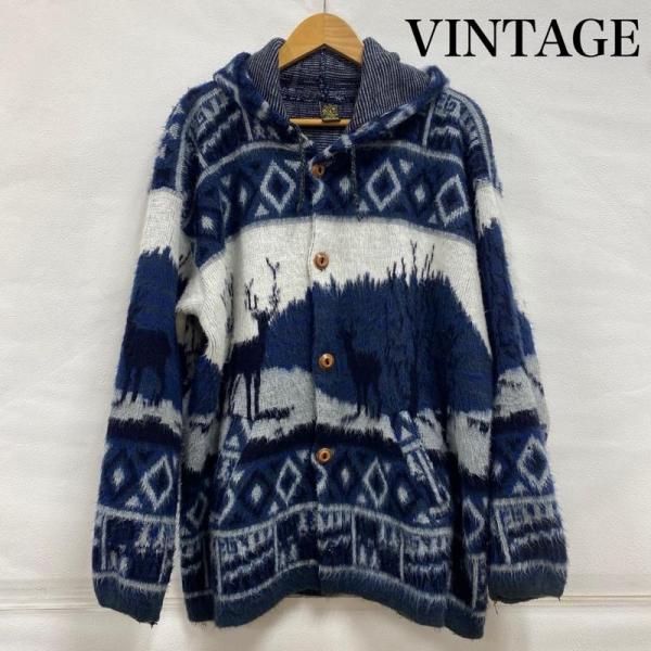 メーカー：ヴィンテージ / VINTAGE形状：カーディガン / 長袖サイズ：表記サイズ：表記無し肩幅：62 cm、袖丈：54 cm、着丈：70 cm、身幅：58.5 cmカラー：マルチカラー / マルチカラー柄 / パターン：総柄、ネイテ...
