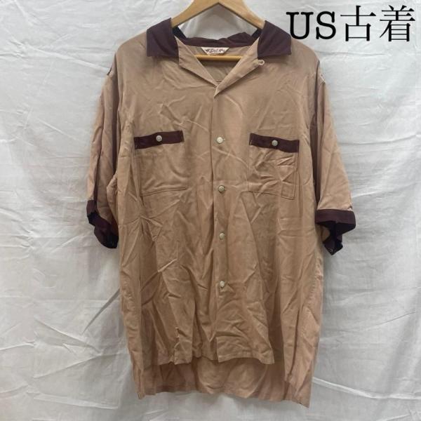 メーカー：古着 / USED形状：シャツ、ブラウス / 半袖サイズ：表記サイズ：L肩幅：50 cm、袖丈：30 cm、着丈：76 cm、身幅：61 cmカラー：ベージュ / ベージュ柄 / パターン：素材：商品状態：着用感がありますが、汚れ...