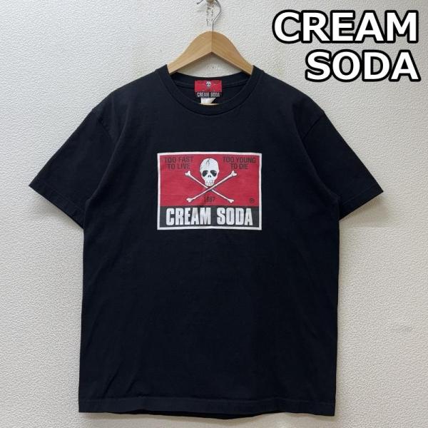 メーカー：クリームソーダ / CREAMSODA形状：Tシャツ / 半袖サイズ：表記サイズ：L肩幅：48 cm、袖丈：19 cm、着丈：64.5 cm、身幅：50.5 cmカラー：黒 / ブラック柄 / パターン：ロゴ、文字、プリント素材：...