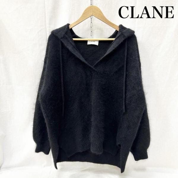 メーカー：クラネ / CLANE形状：ニット、セーター / 長袖サイズ：表記サイズ：1肩幅：54 cm、袖丈：51 cm、着丈：64 cm、身幅：61 cmカラー：黒 / ブラック柄 / パターン：無地素材：画像参照商品状態：着用感がありま...