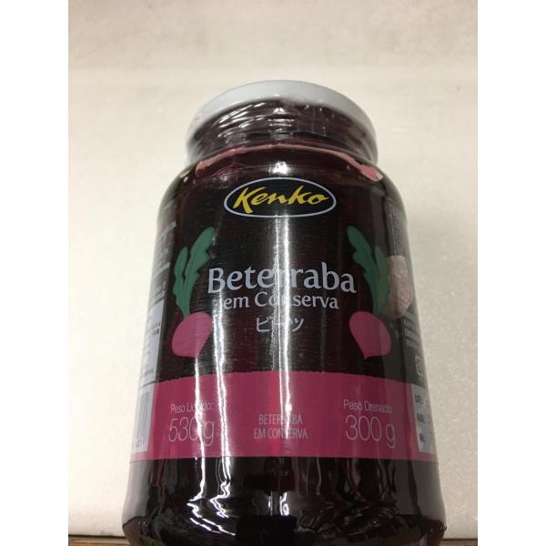 商品名:ビーツ 水煮原材料名:ビーツ、醸造酢　砂糖　食塩 原産国:ブラジル内容量:固形量530g　内容総量:300g