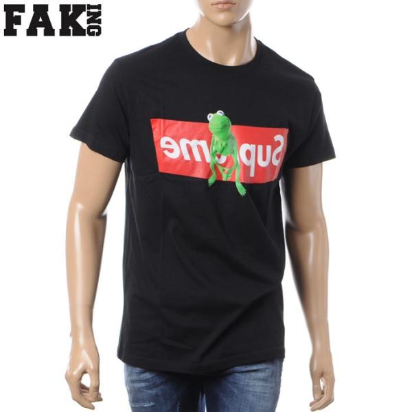 フェイキング FAKING クルーネックTシャツ 半袖 メンズ FAK008 ブラック■商品説明話題の某有名ストリートブランドと、世界中で親しまれるアメリカ生まれのキャラクターをデザインに落とし込んだパロディ要素たっぷりなTシャツ。パロディ...