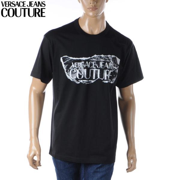 ヴェルサーチ ジーンズ クチュール VERSACE JEANS COUTURE Tシャツ メンズ 76GAHE03 CJ00E ブラック■ブランド直営価格 22,000円(税込)■商品説明ブランドのアイコニックなロゴをモダンなタッチで表現し...