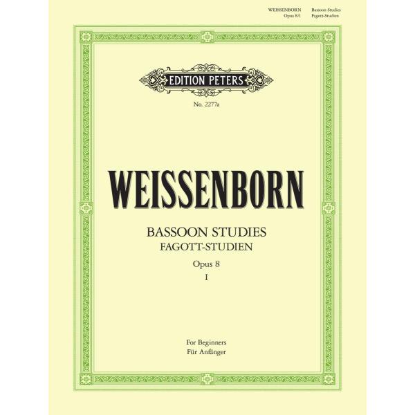 Julius Weissenborn：Fagott - Studien op. 8 - 1 - fur Anfangerワイセンボーン：練習曲 op. 8 第1巻 - 初級■出版社：Peters（ペータース）■輸入楽譜 ■楽譜は新品ですが、...