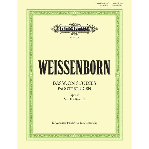 Julius Weissenborn：Fagott - Studien op. 8 - 2 - fur Fortgeschritteneワイセンボーン：練習曲 op. 8 第2巻 - 上級■出版社：Peters（ペータース）■輸入楽譜 ■楽...
