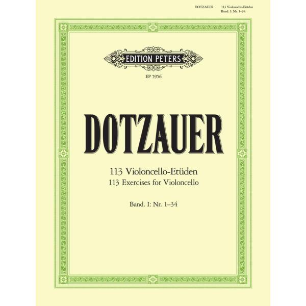 Friedrich Dotzauer：113 Violoncello - Etuden Bd.1（Nr. 1 - 34）ドッツァウアー：113の練習曲集 第1巻（Nr. 1 - 34）■出版社：Peters（ペータース）■輸入楽譜 ■楽譜は...