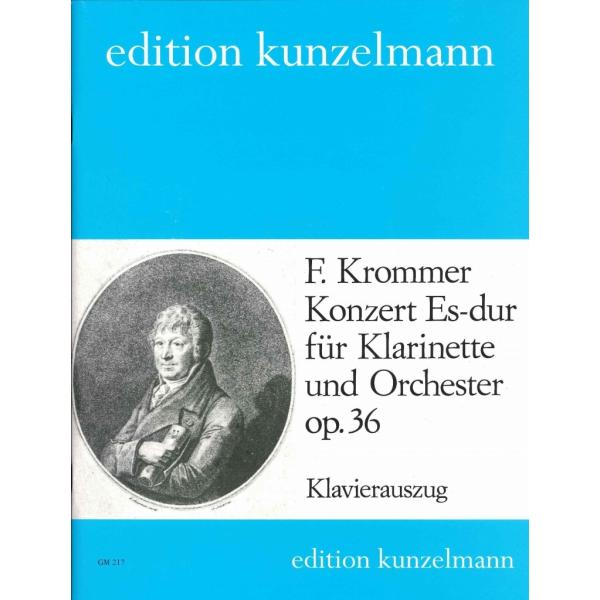 Franz Krommer：Concerto Es-dur op. 36クロンマー：クラリネット協奏曲 変ホ長調 op. 36■出版社：Kunzelmann（クンツェルマン）■輸入楽譜 ■楽譜は新品ですが、輸入商品のため入荷時による角の折れ...