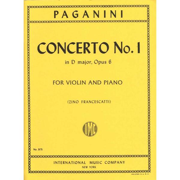 Niccolo Paganini：Violin Concerto Nr. 1 D-dur op. 6パガニーニ：ヴァイオリン協奏曲 第1番 ニ長調 op. 6■出版社：IMC / International Music Company（イン...