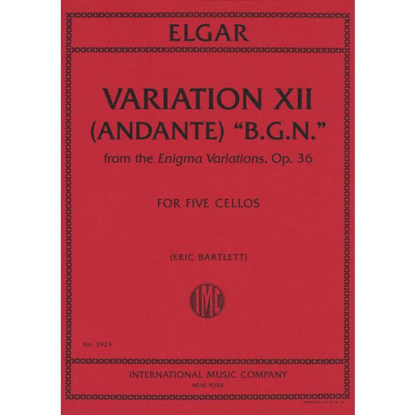 Edward Elgar：Variations 12 （Andante）"B.G.N." from the Enigma Variations op. 36 エルガー：第12変奏 "B.G.N." - エニグマ変奏曲より■出版社：IMC /...