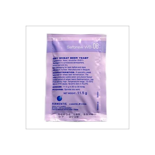 ウィート-SAFALE WB-06 11.5g上面発酵のエールイースト　Safale US-05小麦ビール専用ウィートイースト、フルーティーなバナナ香、ヴァイツェンなどに　　当店では破瓶などの危険を避けるため26度付近を保ち10日以内での醗...