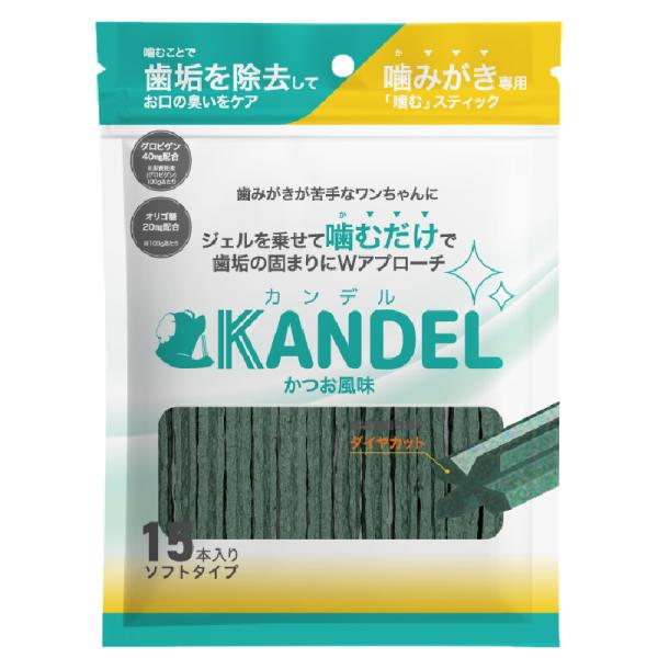 噛みがき専用「噛む」スティック　かつお風味噛むことで歯垢を除去してお口の臭いをケア■Dr.WANDELと併用するために開発されたスティックです。■歯磨きな苦手なワンちゃんが夢中になる簡単噛みがき■スティックにジェルを乗せて噛むだけの簡単デン...