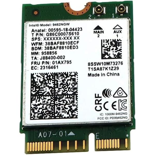 〇商品説明Intel 9462NGW デュアルバンド ワイヤレスAC 9462 CNVio M.2 802.11ac WLAN BLuetooth 5.1 Wifiカード SW10M73276 8SSW10M73276【モデル】9462NG...