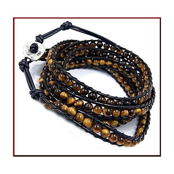 ★ こちらの商品はメール便配送になります ★■　ポスト投函　■　日時指定不可　■　代引き不可　■　ラッピング不可　●【素材】真鍮、タイガーアイ●【レザー:カラ−】ブラック●【サイズ】タイガーアイ直径約4mm　全長約108cm　幅7mm●【付...