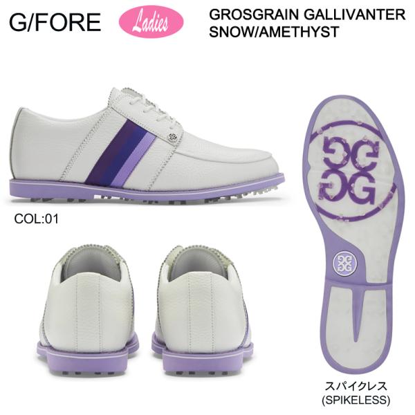 G/FORE（ジーフォア） LADIES GROSGRAIN GALLIVANTER SNOW/AMETHYST上品でクラシックなアイテム。撥水レザー使用で機能性にも優れています。■FIRSTSTAGE（ファーストステージ）