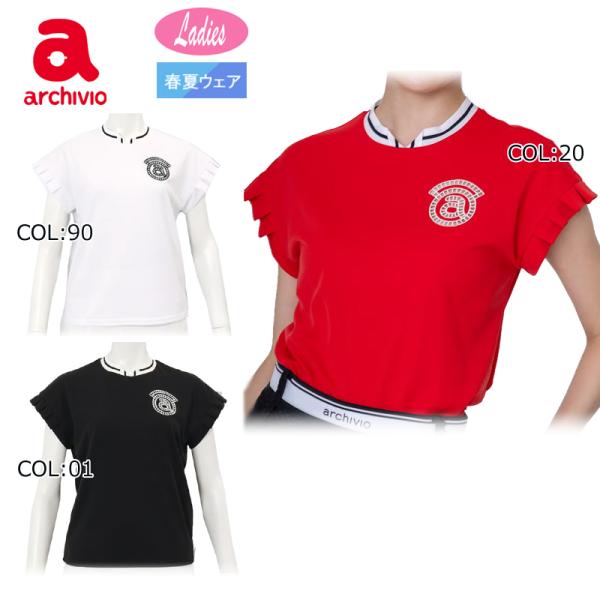 クールマックスエコメイドのカノコ素材を使用、伸縮性あり襟ぐりはライン入りのリブ切替でカジュアルさをプラス、折り返し風のスキッパー仕様はしご仕様のロゴ刺繍が印象的落ち感のある袖シルエットで肩回りをきれいにみせやすい■メーカー公式実寸サイズ(c...