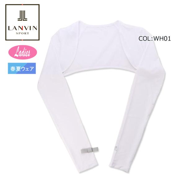 【LANVIN SPORT】本国パリ・ランバンの洗練された上質感や遊び心などのエッセンスをゴルフウェアに落とし込み、完璧なスタイリングを提案するブランド。ずれたり外れたりが気にならない、ボレロタイプのアームカバー。左腕にはラインストーン、右...