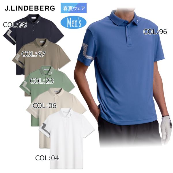 ■J.LINDEBERG（ジェイリンドバーグ）現代的で感度の高い方向けのインターナショナルブランド。ファッションのシャープなシルエットと、アクティブウェアの機能性を融合。軽やかな着心地のメンズの半袖ポロシャツ。腕ち襟部分のブランドロゴがワン...