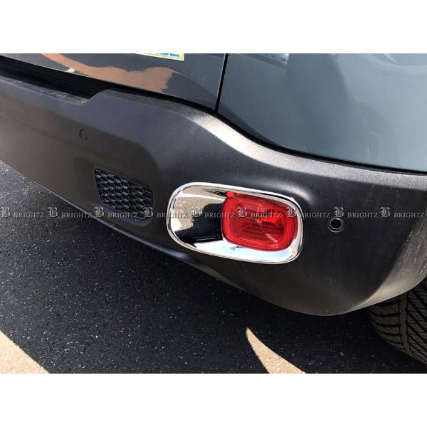 リア リヤ リフレクター メッキ 反射板 反射鏡 ガーニッシュ カバー リング リム ベゼル アンダー ロア 〇 BU U14 14 ジープレネゲード ジープ レネゲード　フォグ ヘッド テール サイド バック バッグ ブレーキ ストップ ...