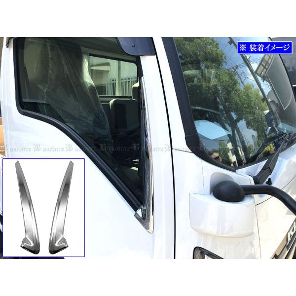 23エルフ ドア サイド ガーニッシュ カバー パネル ベゼル ウィンドウ ウィンドー 窓 フロント リア リヤ プロテクター 外装 〇