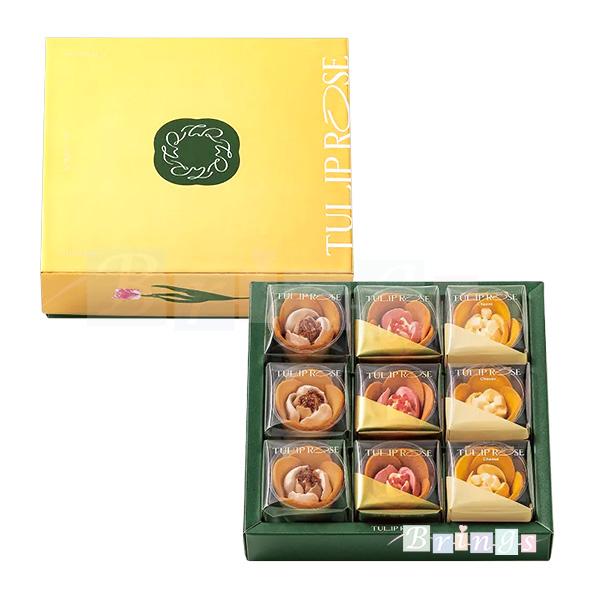 贈り物に大変喜ばれるチューリップの形のお菓子です。ラングドシャークッキー細工のため繊細な商品となります。贈答用にお使いいただけるようお土産袋もお付けいたします。ポイント利用にもお使いください。