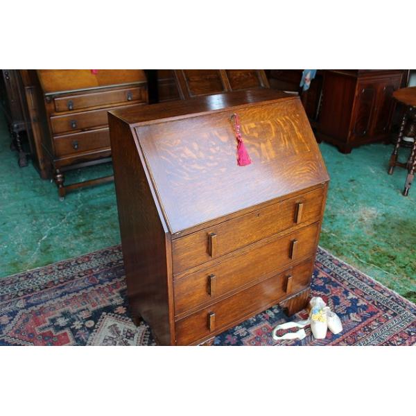 イギリスアンティーク家具 アンティークビューロー ライティングビューロー ビューロー デスク  c6 英国製１９２０年頃 送料無料