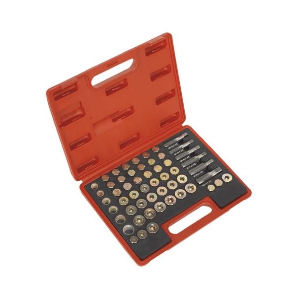 サンプ、ギアボックス、ディファレンシャルドレンプラグのネジ山の補修に最適な総合ネジ山補修キットです。損傷したネジ山を少しオーバーサイズでタップし、新しいドレンプラグと付属のワッシャを装着するために使用します。自動車や小型商用車に使用されてい...