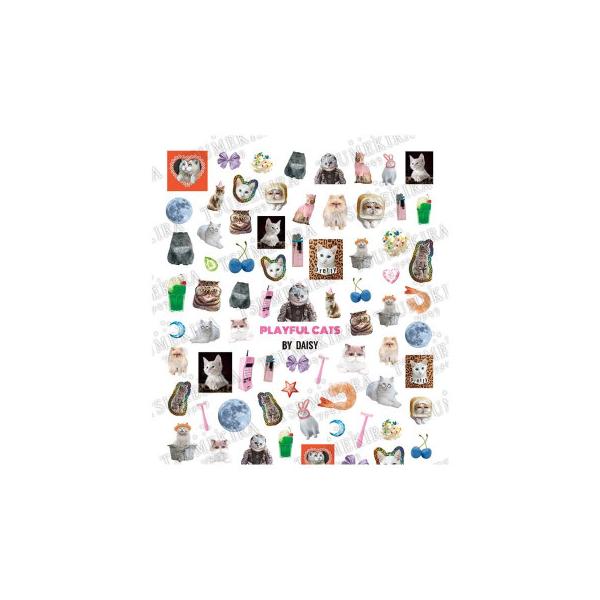 愛くるしくて、おちゃめでハッピーな猫たちが勢揃い!メガネを掛けていたり、食パンを被っていたり、宇宙飛行士姿になっていたり。電話や海老やカミソリなどの可愛い付属アイテムを貼り合わせてコラージュアートも可能です。皆さまの遊び心で指先からハイテン...
