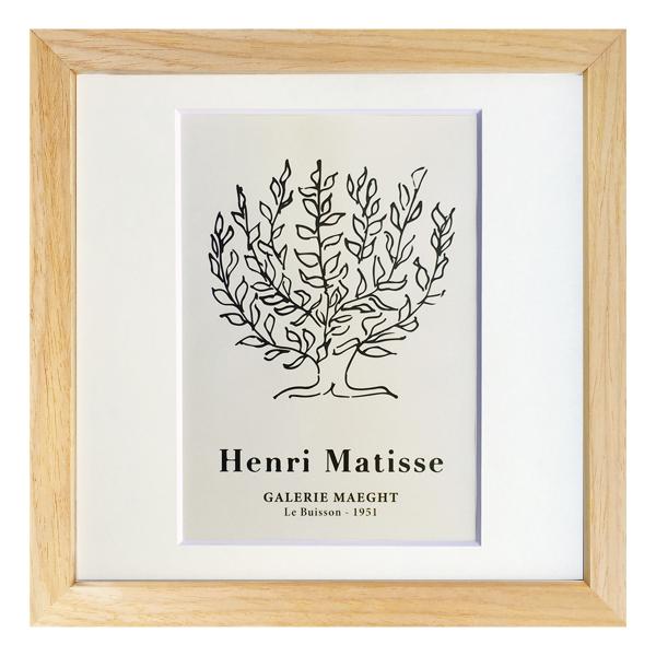 ナチュラルなインテリアに映える、アンリ・マティスのアートフレーム「Le platane（低木）」。27.5cmのスクエアフレームで、2、3枚飾ってお楽しみいただけるサイズ感です。こちらのアートポスターは、自然の味わい豊かな高級なツキ板を使用...