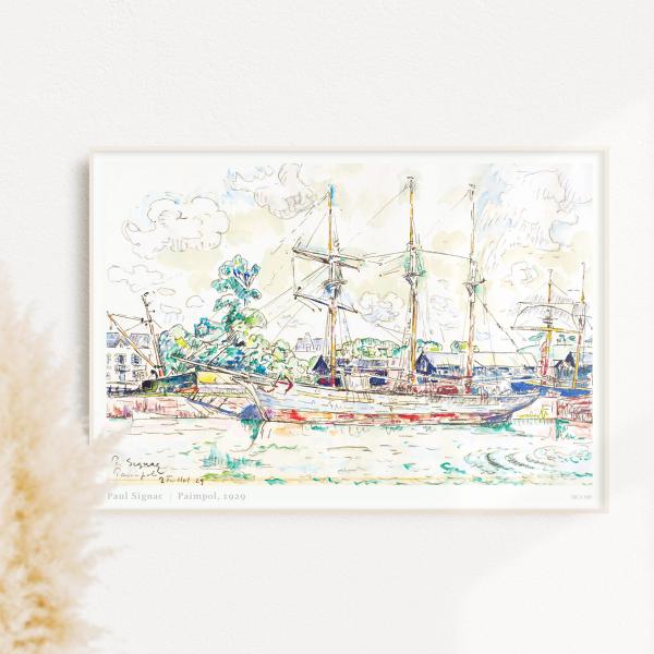 ポール・シニャックの絵画「Paimpol」をデザインしたアートポスターです。お部屋やオフィスを鮮やかに彩り、コーディネートのアクセントに。ぜひ名画の世界をお楽しみください。マット調の微塗工が施された用紙を使用しており、光沢を抑え、しっとりと...