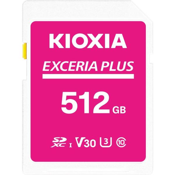 キオクシア SDカード EXCERIA PLUS 512GB UHS-I Class10 4K KLNPAE512G KIOXIA 旧東芝メモリUHS-I、UHSスピードクラス3、ビデオスピードクラス30最大読出速度100MB/s、最大書込...