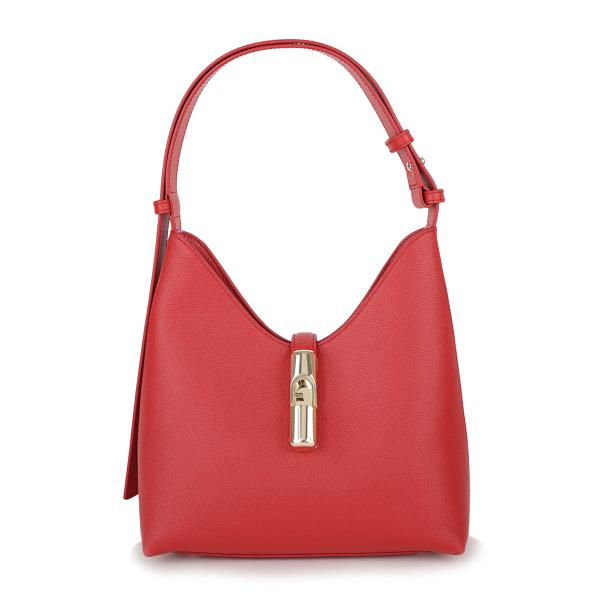 【発売日：2026年03月02日】柔らかいカーフレザーの質感が際立つワンハンドルのショルダーバッグ「FURLA GOCCIA SHOULDER BAG S」。なめらかなスムースレザーとプリントカーフスキンのコンビ素材が、優しいフォルムと自然...