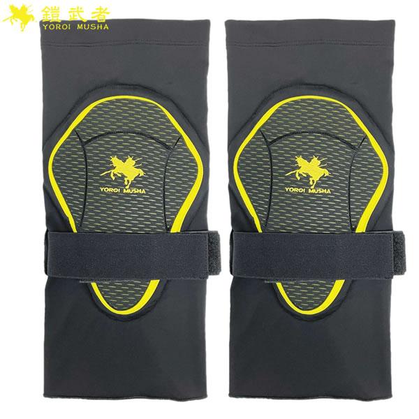 鎧武者(ヨロイムシャ) 二ーパッド XRD YM-1718 膝用プロテクター定価：　￥10,000 (税抜き)生産国:ベトナム品質:ナイロン、ポリエステル、ポリウレタン・衝撃を受けた瞬間に硬化するXRDを採用・膝裏にはメッシュ素材を採用し蒸...