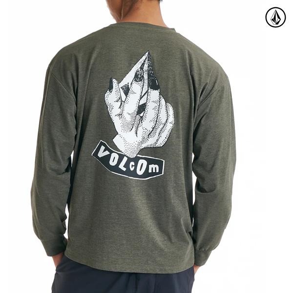 VOLCOM ラッシュガードTシャツ VLY261019 GRAB THE STONE LS SURF TEE定価：　￥7,000(税抜き)アクティブな水辺のシーンからタウンユースまで幅広く対応する、長袖サーフTシャツ。フロントの左胸にはブ...