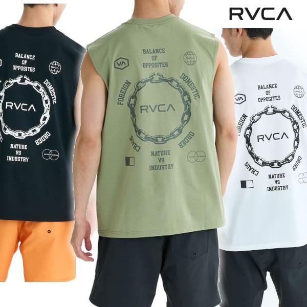 RVCA ラッシュガード BF04A853 CHAIN RELEASE SFTT定価：　￥6,100 (税抜き)100%ポリエステルUPF50+ クイックドライCHLORINE-RESISTANTスクリーンプリント着丈/身幅S: 65/50...