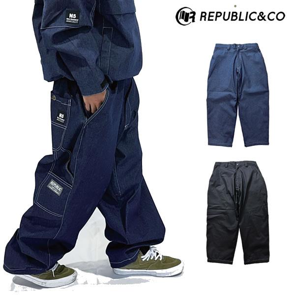 REPUBLIC&amp;CO パンツ WIDE PAINTER PANTS定価：　￥15,600（税抜き）ワイドペインターパンツ！耐水・透湿10000mm2レイヤー構造。PANTS内側のベンチレーションが通気性を確保。裏地には保温効果の高...