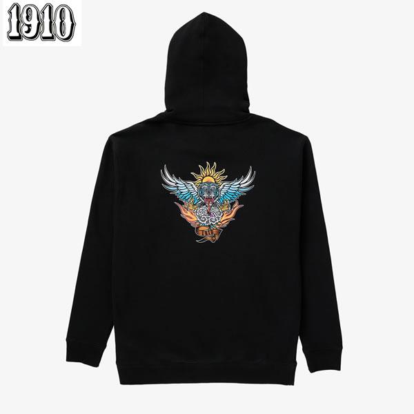 1910 パーカー DEATH FROM ABOVE HOODY定価：　￥16,500 (税抜き)コットンフードパーカースクリーンプリント10 OZ FLEECE 65/35 COTTON / POLY BLENDナインティーンテン/NIN...