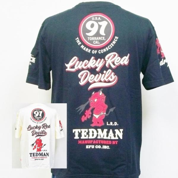 アメカジ・バイカー・ミリタリー好きに人気の「TEDMAN（テッドマン）」の半袖Ｔ　TDSS-509　ロゴデザインです。素材はコットン（綿）100％の天竺生地を使用。サイズは36（XS）から46（XXL・3L）カラーはオフホワイトブラックの2...