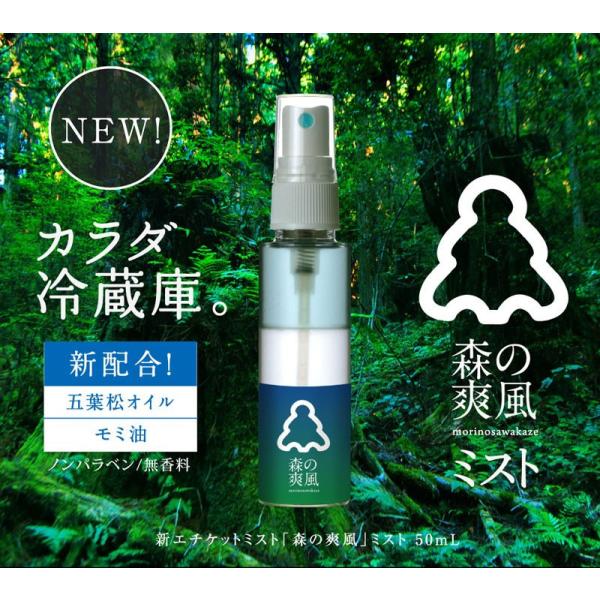 『森の爽風ミスト 50ml』8種の天然アロマオイルスプレーで、脇汗、足、頭皮などの体臭をサポート！気になる部分に1〜2プッシュスプレーするだけ！不快な臭いを抑え、持続します。【足/デオドラントスプレー/100％天然成分/フィトンチッド/防腐...