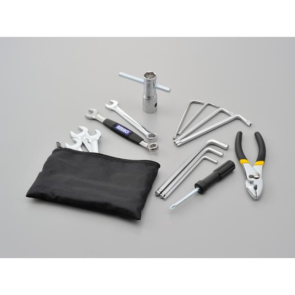 ■品名：デイトナ ハーレーダビットソン用車載インチ工具セット ■品番：91105 ■仕様 ・ハーレーダビッドソンで使われている主要サイズを厳選した車載インチ工具セット。 ・[商品構成]●コンビネーションレンチ(7/16、9/16、5/8、1...