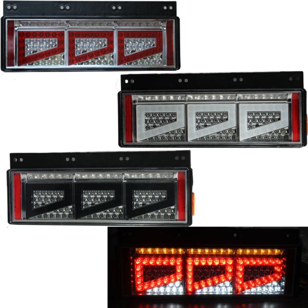 送料無料！大型トラック用角型3連LEDテール12/24V対応選べる３カラートラックのドレスアップに最適見た目もかっこよくＬＥＤを84発搭載した明るさにも優れたテールです。注意・防水処理はしてありますがコーキングをおすすめしている商品です。コ...