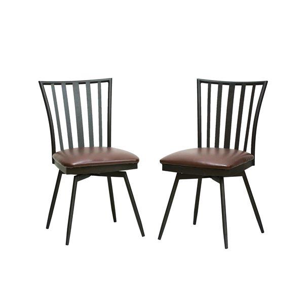 【商品名】 ダイニングチェア/座面回転式チェアー 【同色2脚セット ブラウン】 座面高さ：約45cm クラシックデザイン 【ジャンル・特徴】 リビングチェアー ダイニングチェアー 食卓イス 食卓いす 書斎 作業部屋 什器 ディスプレイ だい...